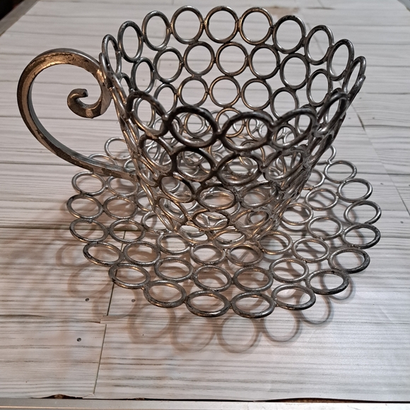 Kirklands | Accents | Kirklands Decorative Metal Teacup | Poshmark